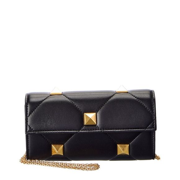 Valentino | Bags | Valentino Roman Stud Leather Wallet On Chain | Poshmark